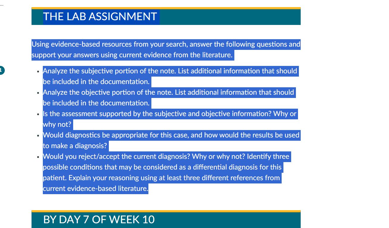 (Answered) NURS-6512N-48 Week 10: Assignment 1 LAB ASSIGNMENT: ASSESSING THE GENITALIA AND ...