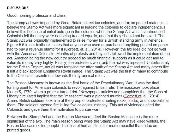 (Solution) HIST405N Week 2 Discussion 1: The American Revolution - Modules Tutorials