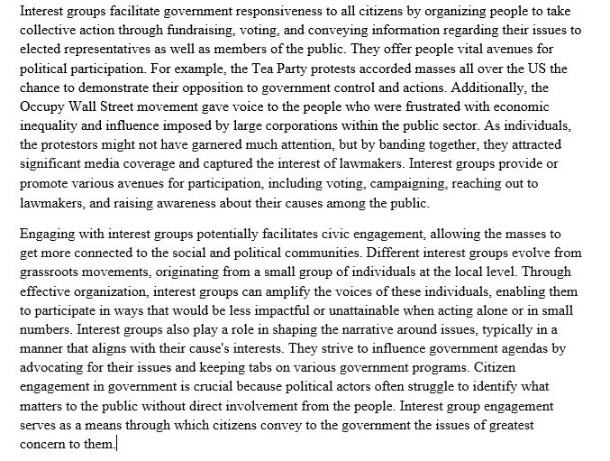 (Solution) GOV141 Week 4: Interest Groups - Modules Tutorials