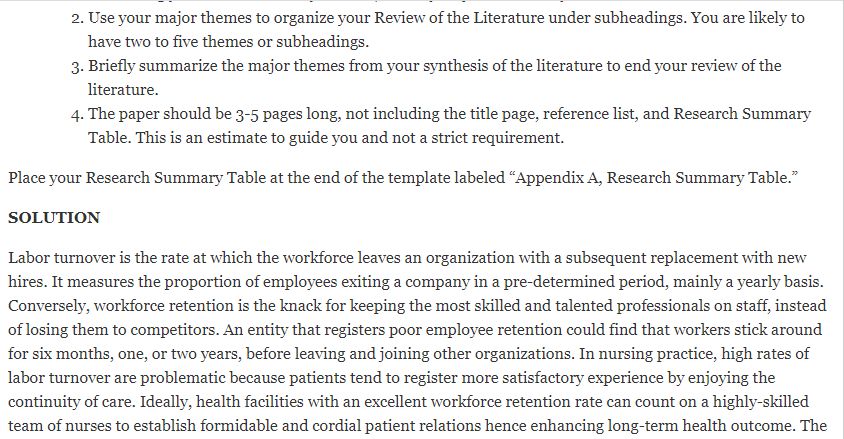 (Solution) NR631 Week 4: Review of the Literature - Modules Tutorials