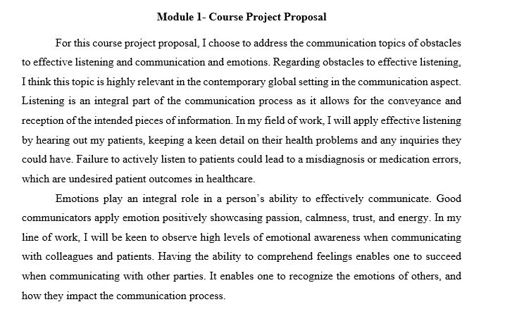 (Solution) SPH205 Module 1- Course Project Proposal - Modules Tutorials