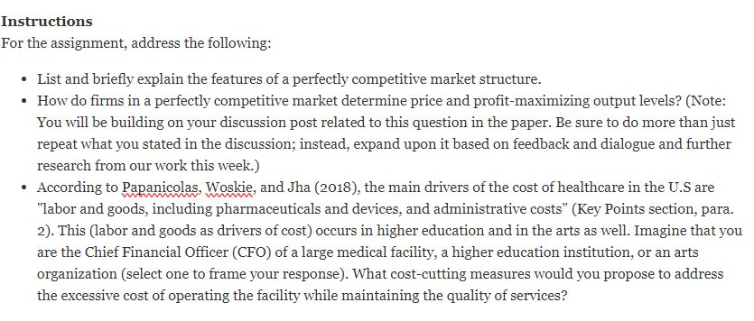 (Solution) ECON312N Week 3 Assignment: Essay – Competitive Market Structure - Modules Tutorials