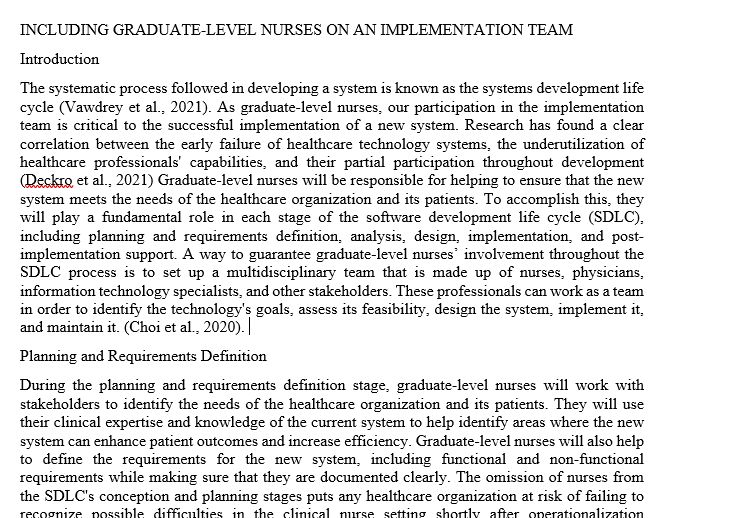 (Solution) NURS-6051N Week 10: Assignment THE ROLE OF THE NURSE ...
